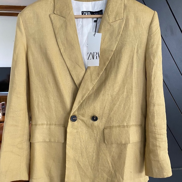 Zara | Jackets & Coats | Zara Linen Blazer | Poshmark
